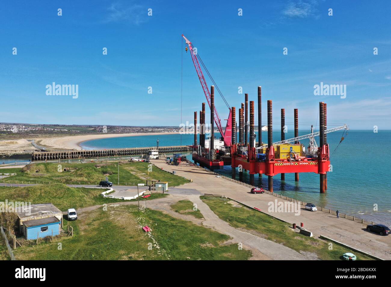 Fugro, jack up rig the excalibur at Newhaven port Stock Photo - Alamy