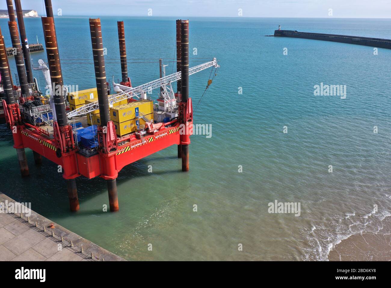 Fugro, jack up rig the excalibur at Newhaven port Stock Photo - Alamy