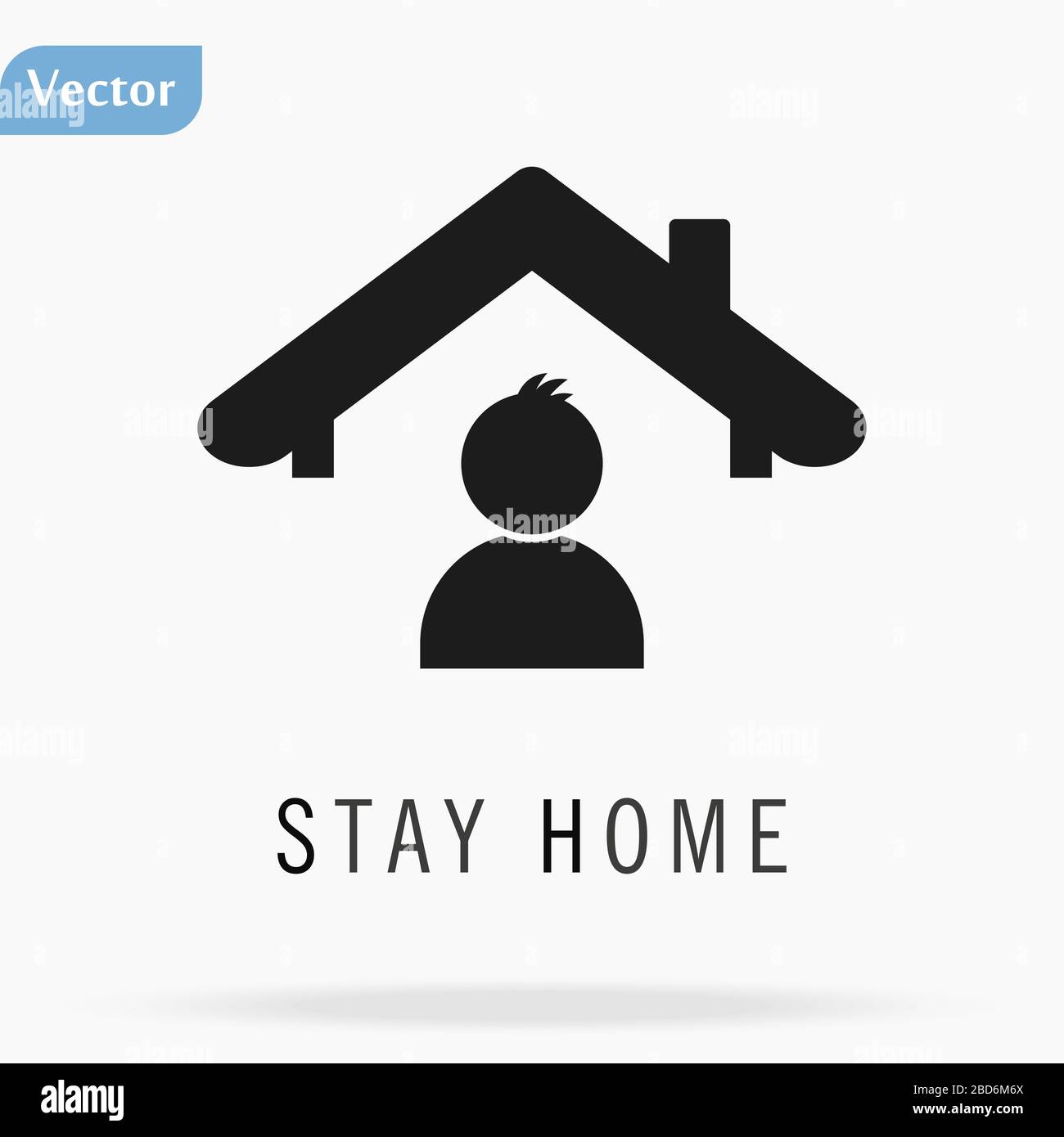 stay home, heart, home sticker symbol vector Stock Vector Image & Art ...