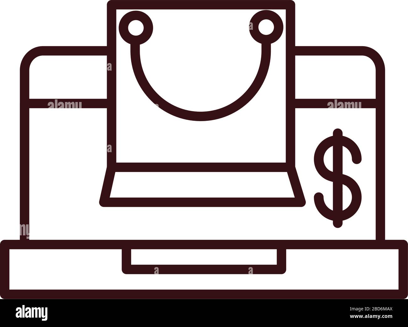 laptop money purchase shopping or payment mobile banking vector ...