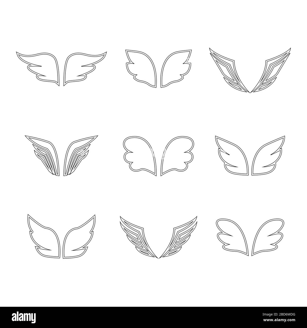 Wings icon set Stock Vector Image & Art - Alamy