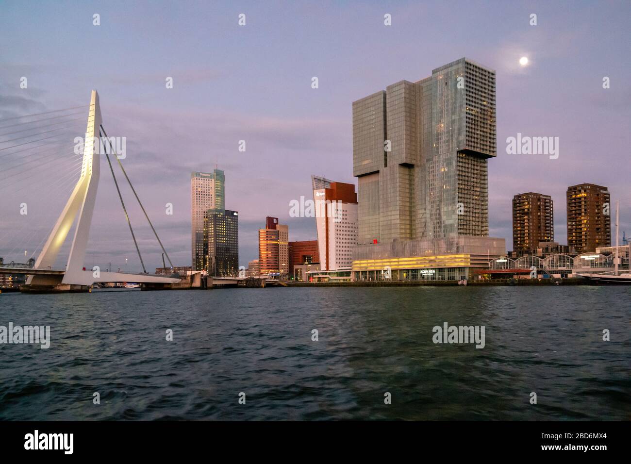 Rotterdam Netherlands 06April 2020, harbour of Rotterdam with super ...