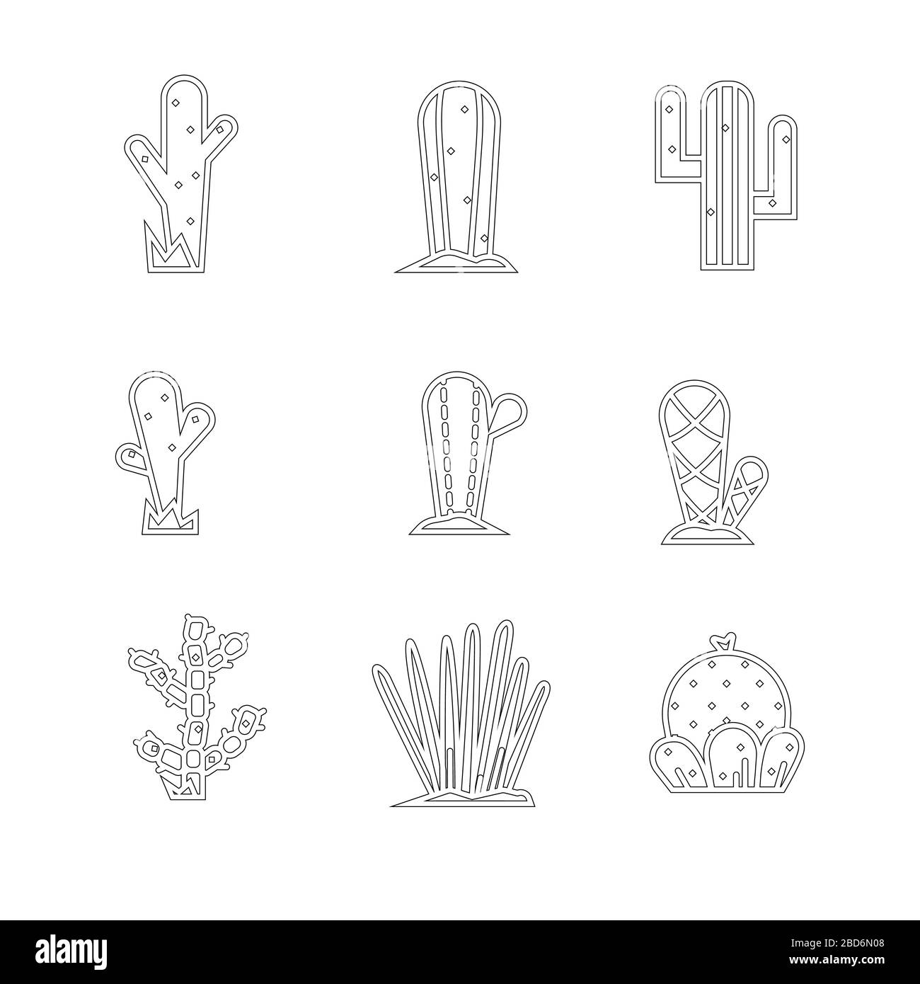 Cactus plant in pot icon Black and White Stock Photos & Images - Alamy