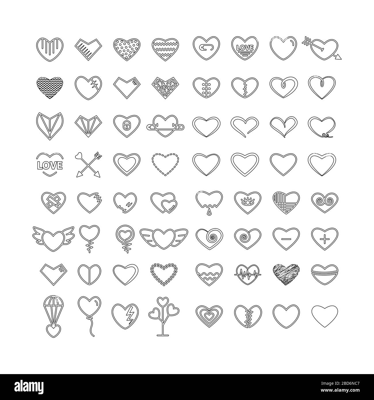 Heart icon set Stock Vector Image & Art - Alamy