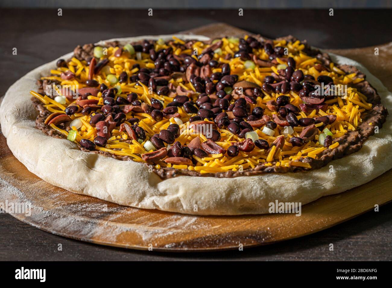Taco pizza, bottom layer Stock Photo - Alamy