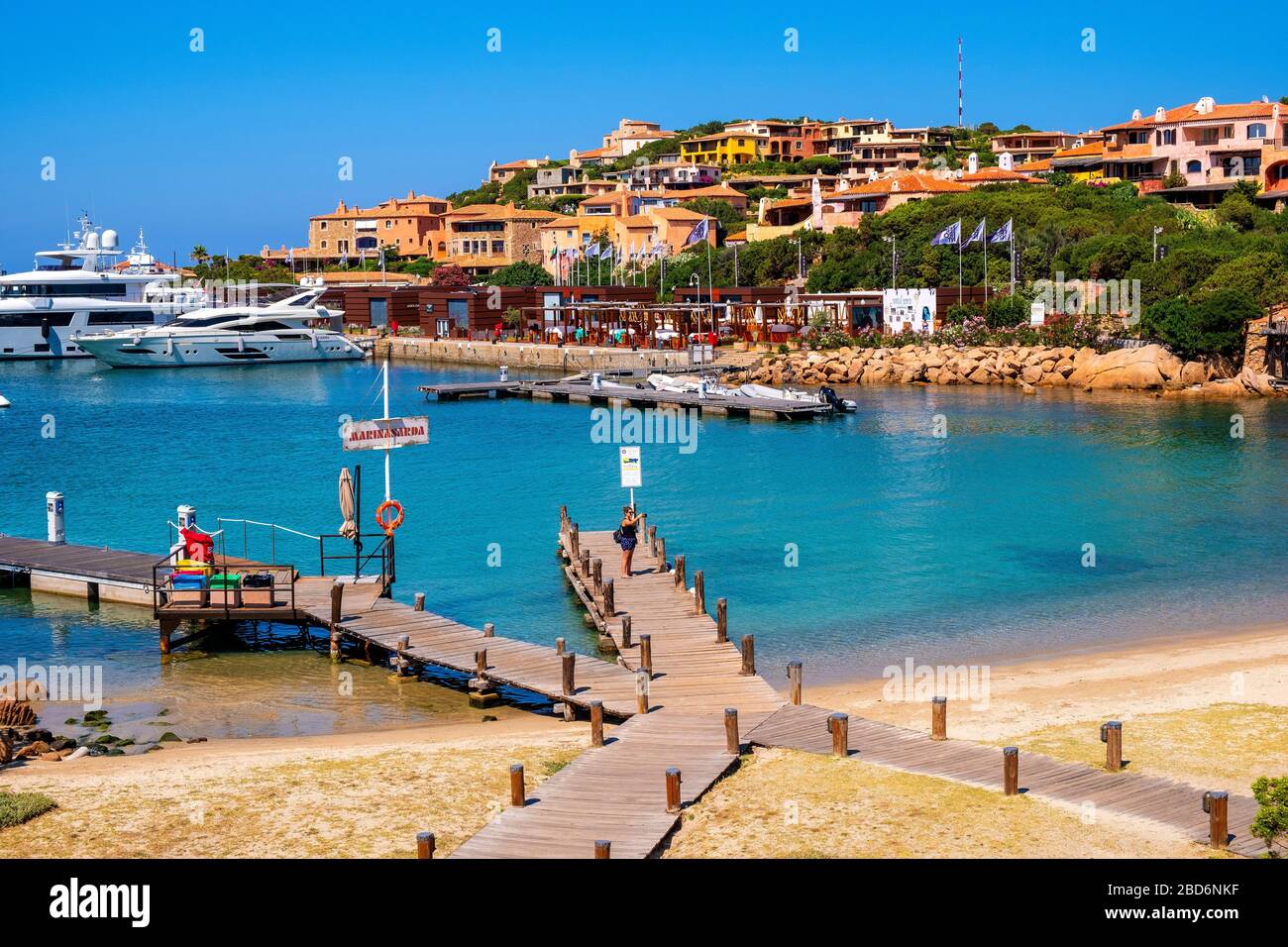 Porto Cervo, Sardinia / Italy - 2019/07/20: Panoramic view of luxury ...