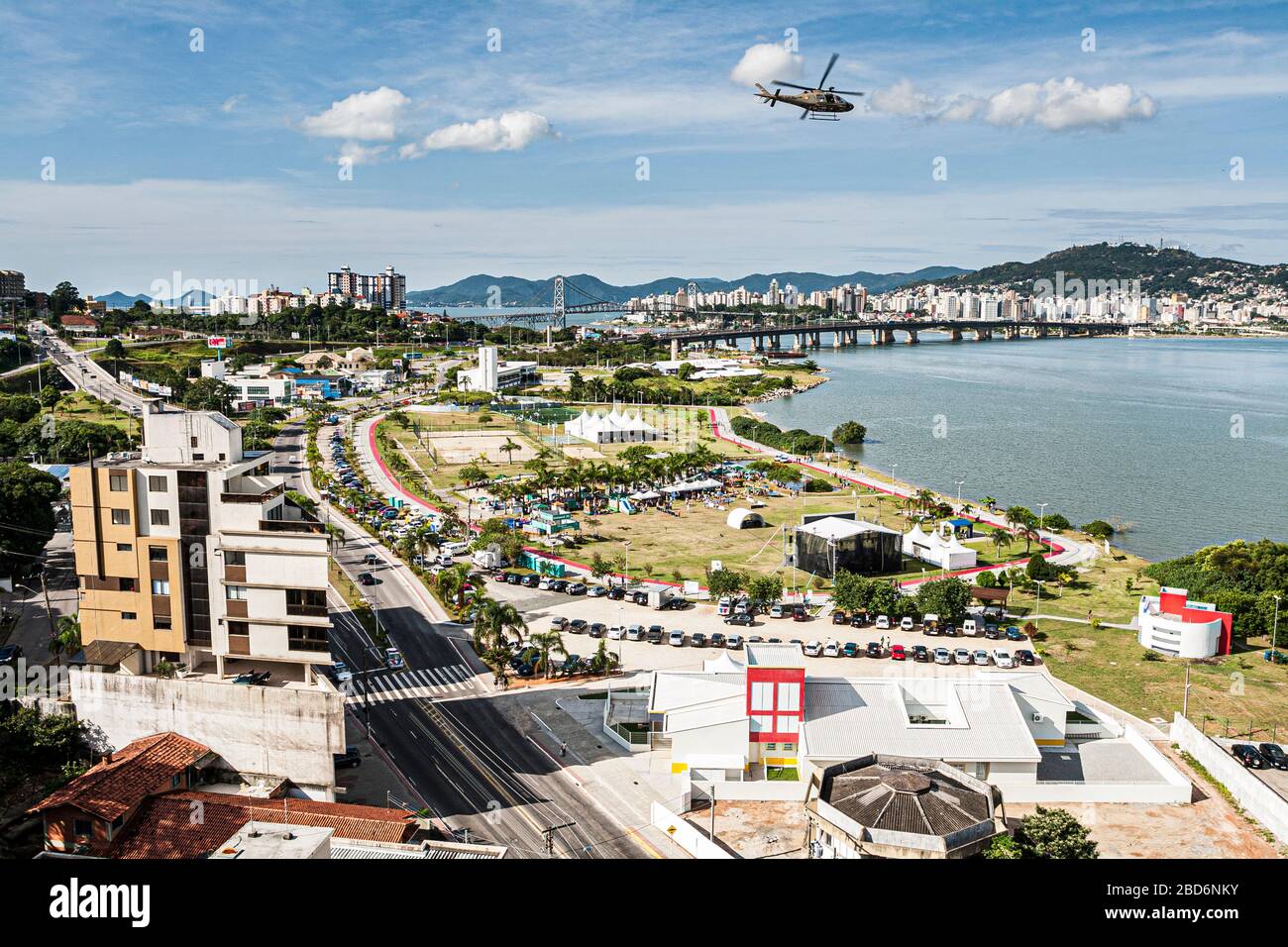 Aerial view of Coqueiros Park. Florianopolis, Santa Catarina, Brazil ...