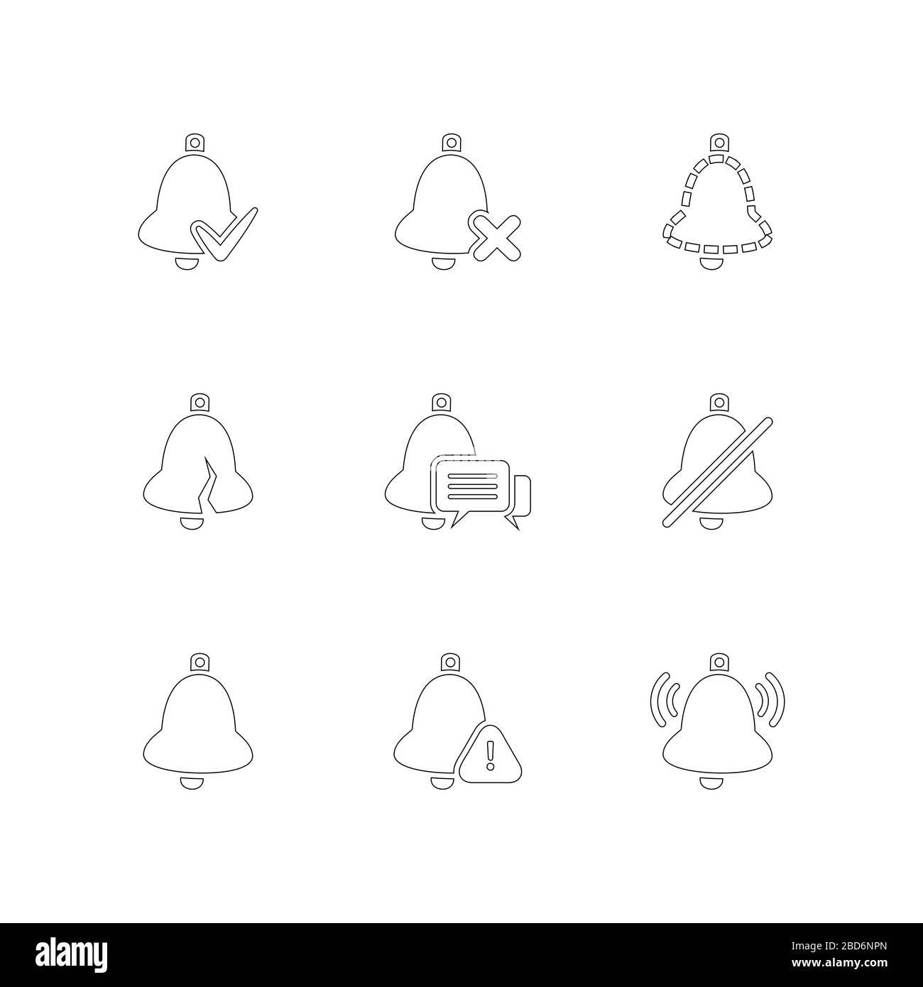 Bell icons set Stock Vector Image & Art - Alamy