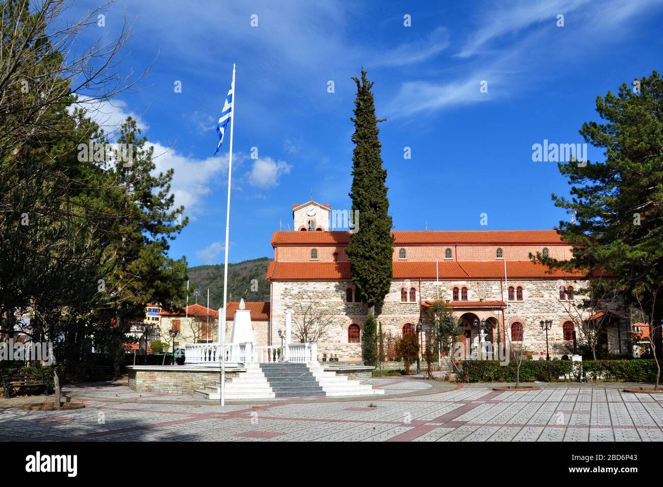 Megali Panagia-Chalkidiki-Greece-church of Agios Basilios Stock Photo ...