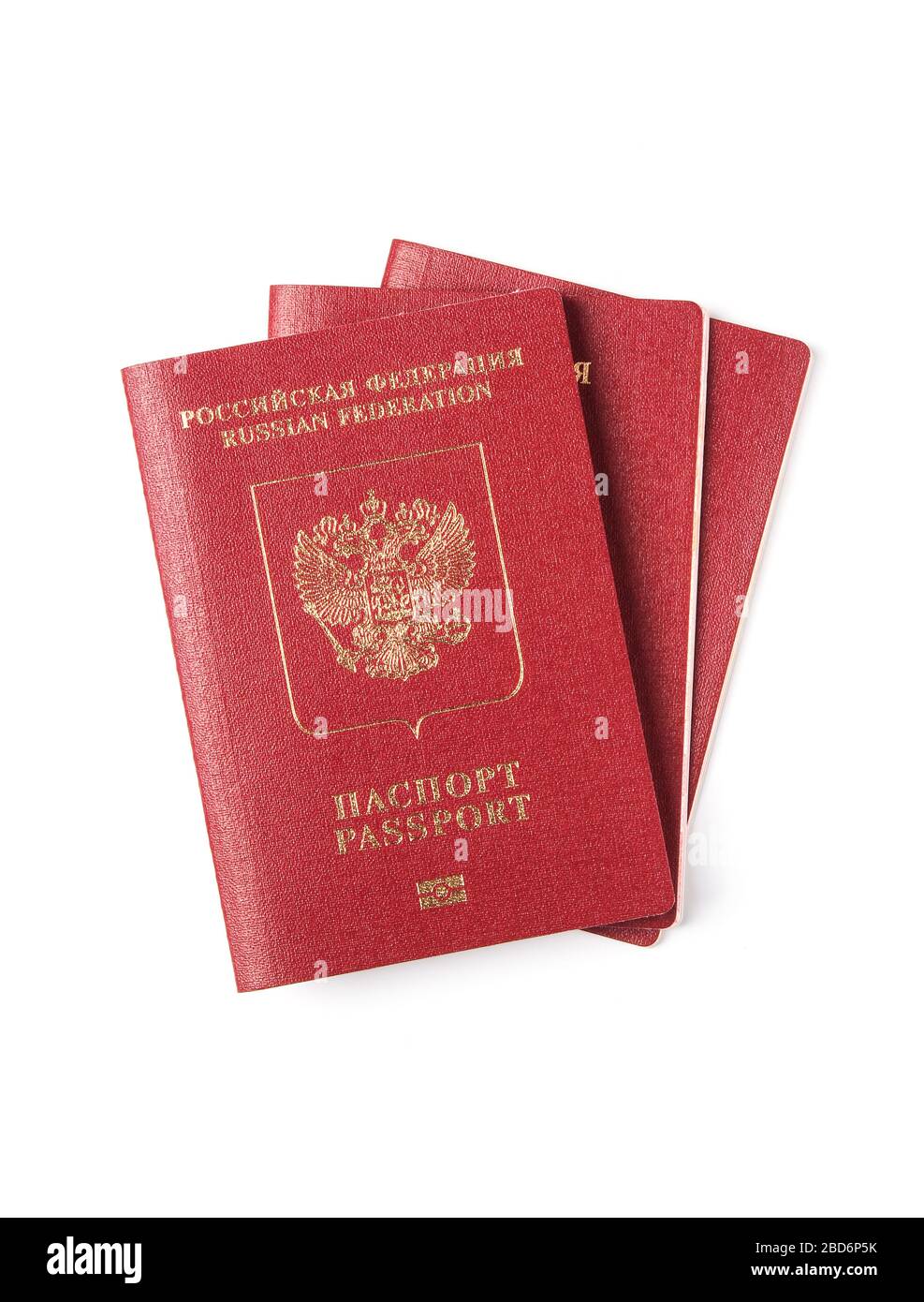 Russian foreign passports close up isolated on white background Stock ...