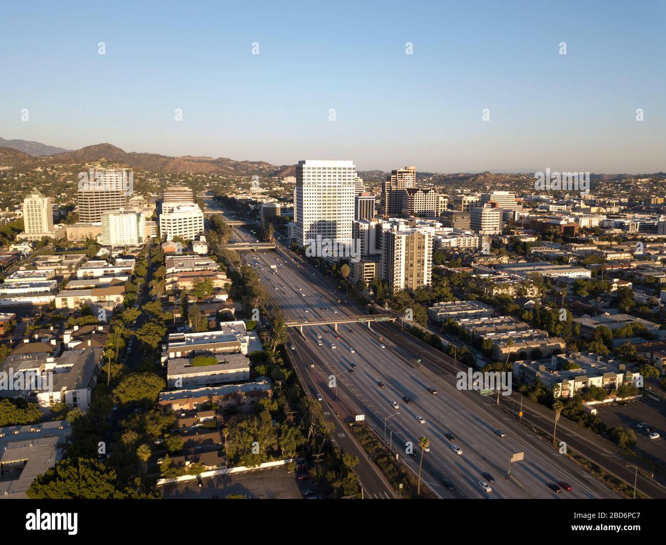Aerial view skyscrapers office towers hi-res stock photography and ...