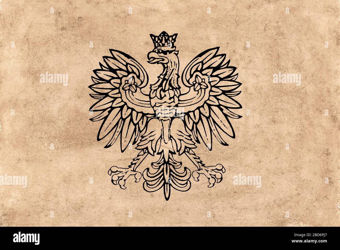 View of an falcon heraldic design on very old paper Stock Photo - Alamy