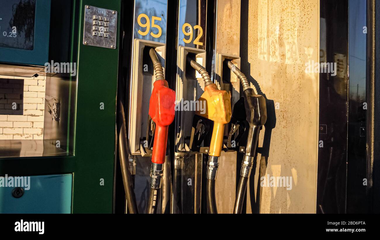 Fuelling nozzles gas station close hi-res stock photography and images ...