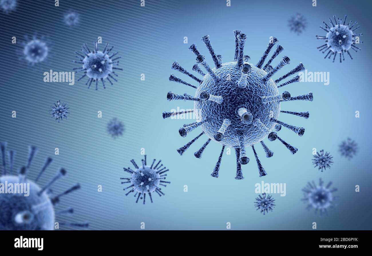 Corona Virus - Microbiology And Virology Concept - 3d Rendering Stock ...