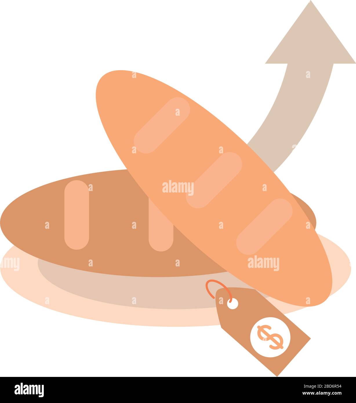 product breakfast breads tag money up arrow, rising food prices, flat ...