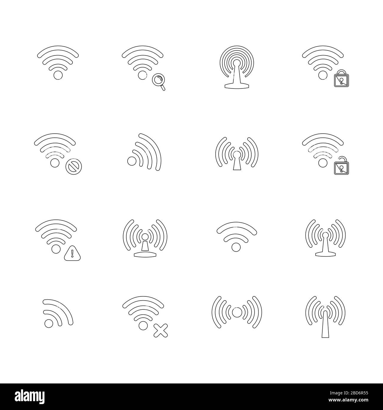 Wi-fi and wireless icons set Stock Vector Image & Art - Alamy