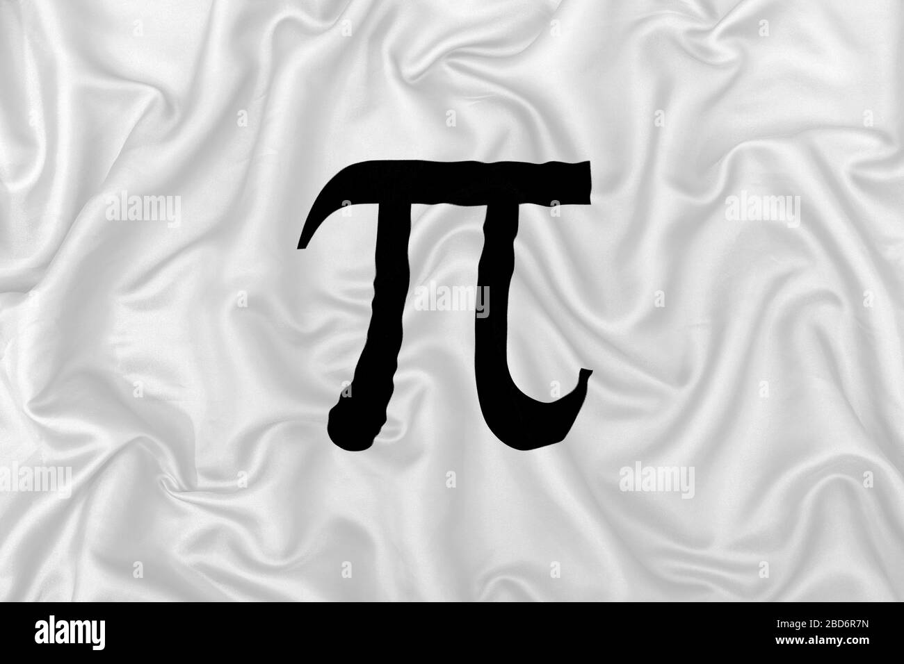 Pi math symbol on silk satin fabric texture background Stock Photo - Alamy
