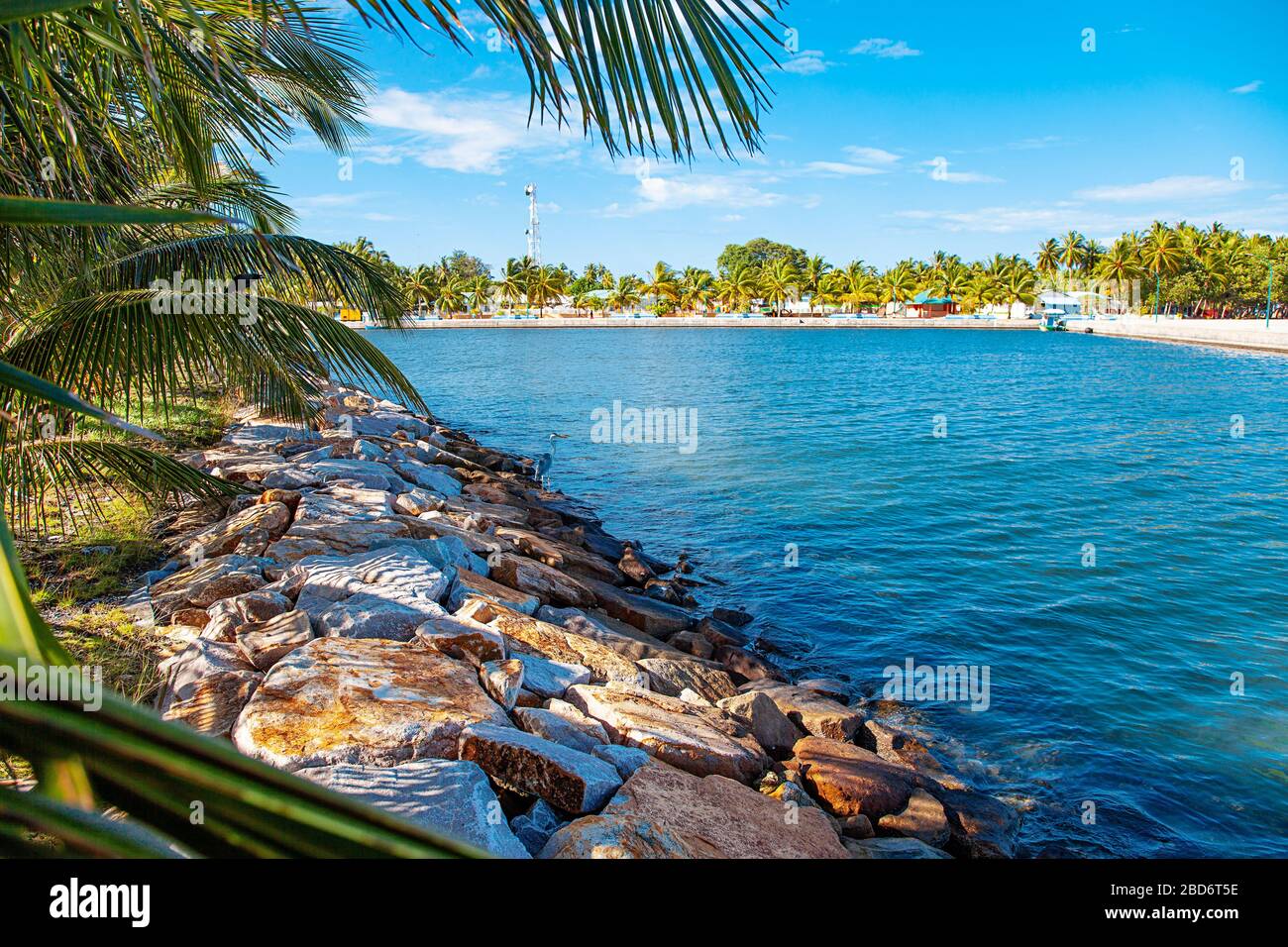Maldive islands rock bay with ocean waves Stock Photo - Alamy