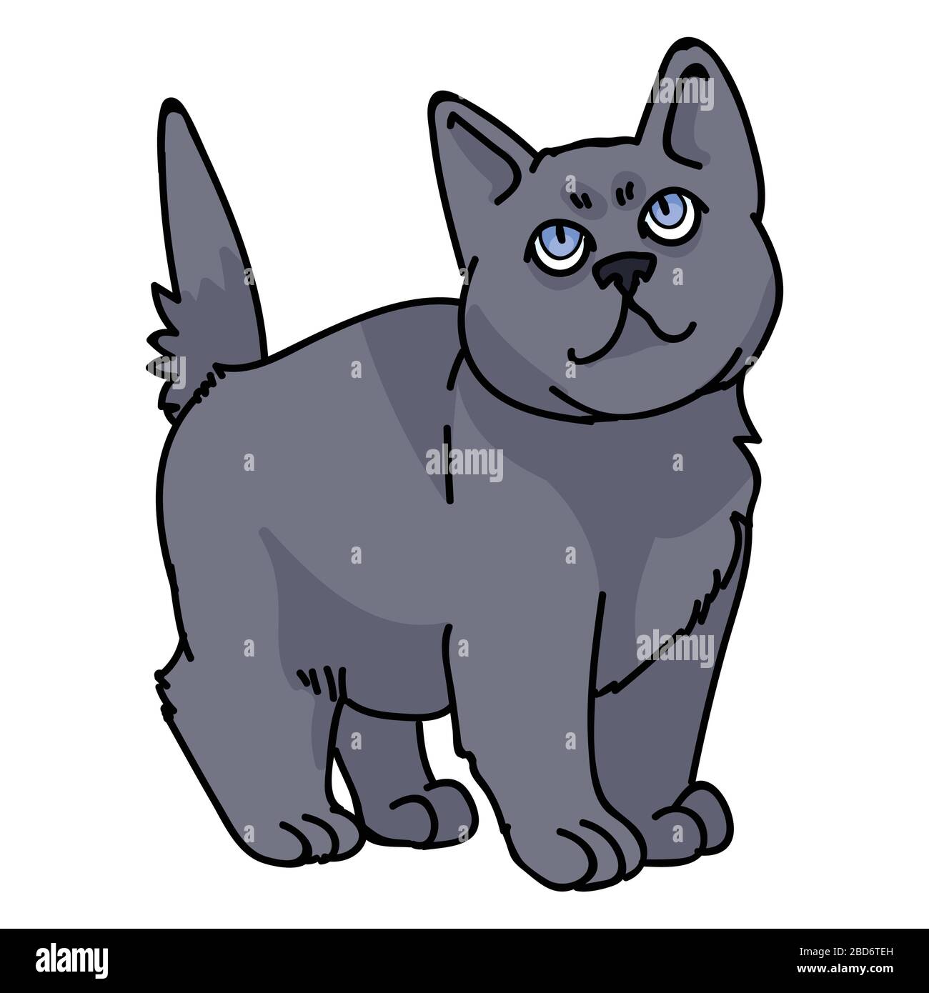 Cute cartoon British shorthair kitten vector clipart. Pedigree kitty ...