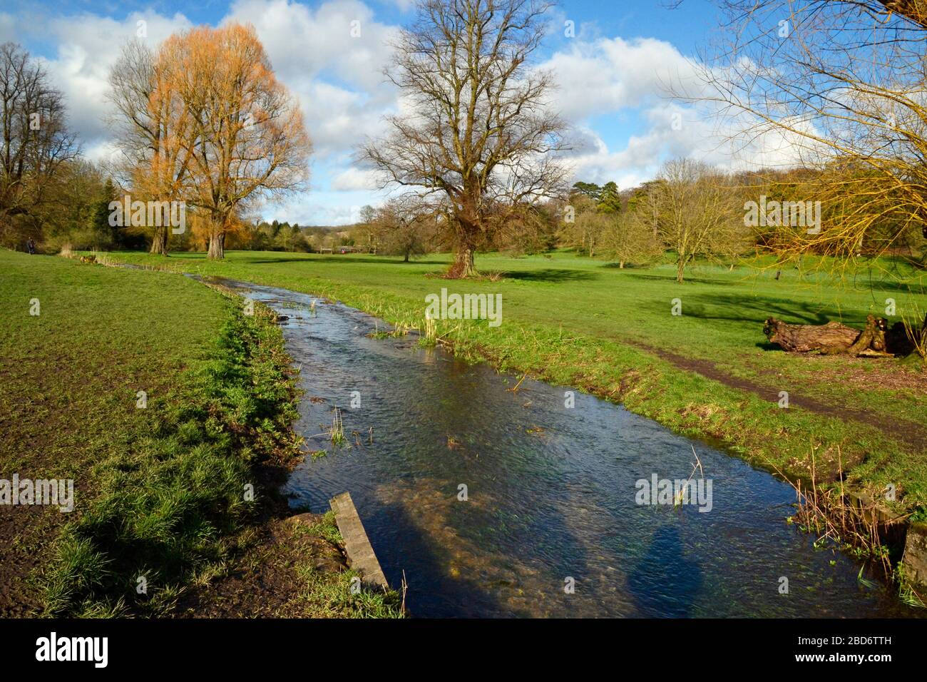 Hughenden Park with water in the stream, which is quite unusual as it's ...