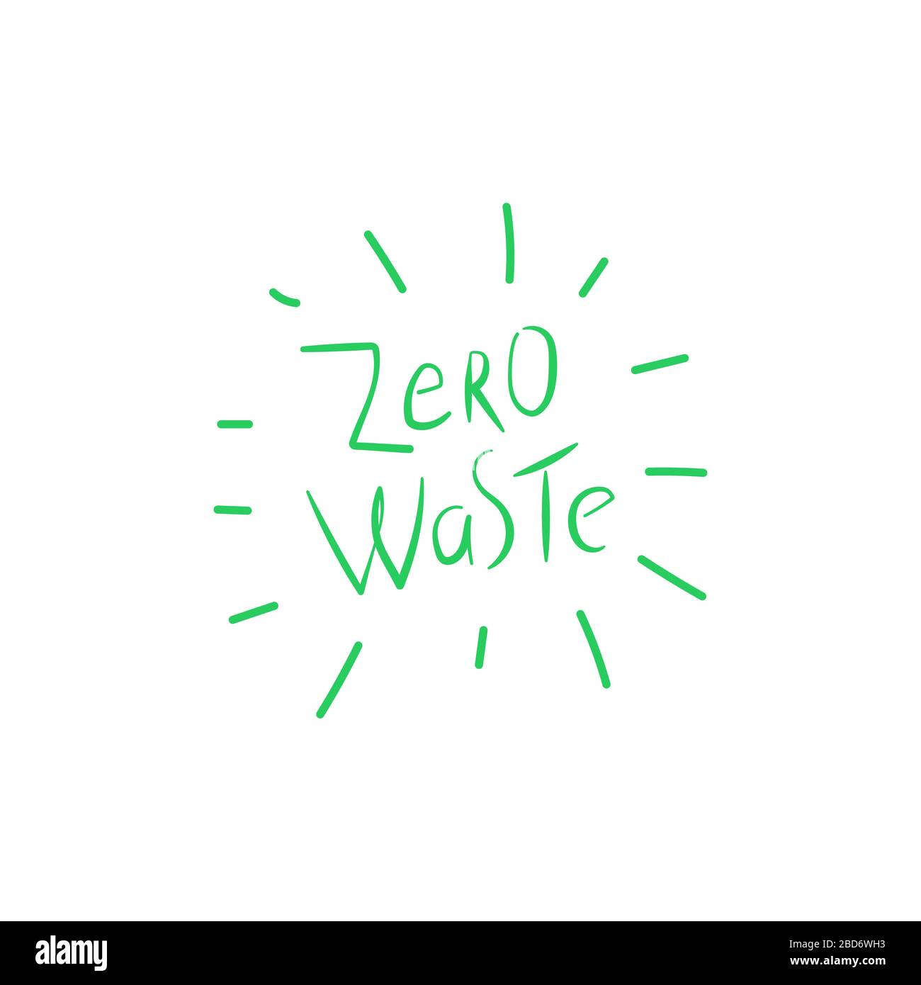 Zero waste handwritten text title sign. Ecology management concept ...
