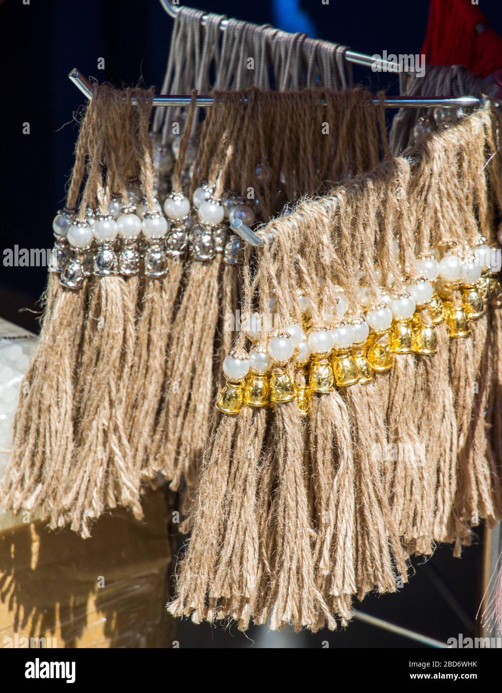Selection of Ottoman Turkish traditional tassels in various colors ...