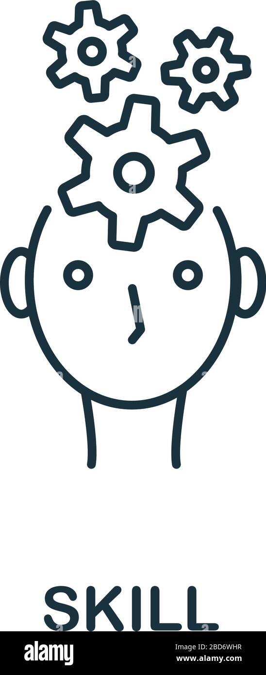 Skill icon. Line style symbol from productivity icon collection. Skill ...