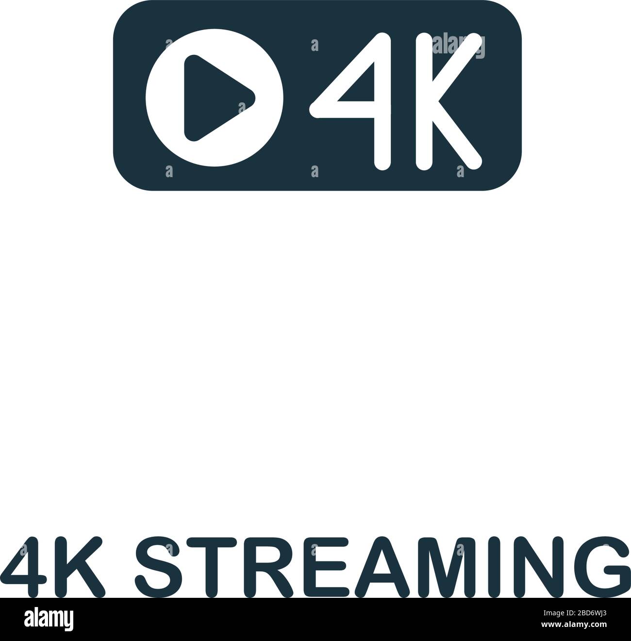4K Streaming icon from streaming collection. Simple line 4K Streaming ...