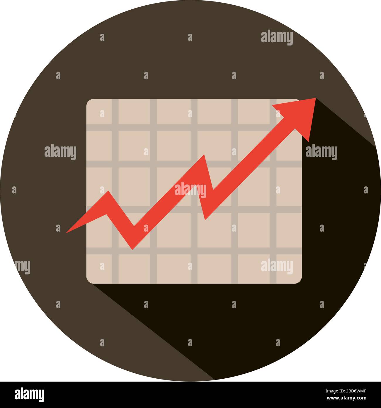 statistics chart arrow going up, rising food prices, block style icon ...