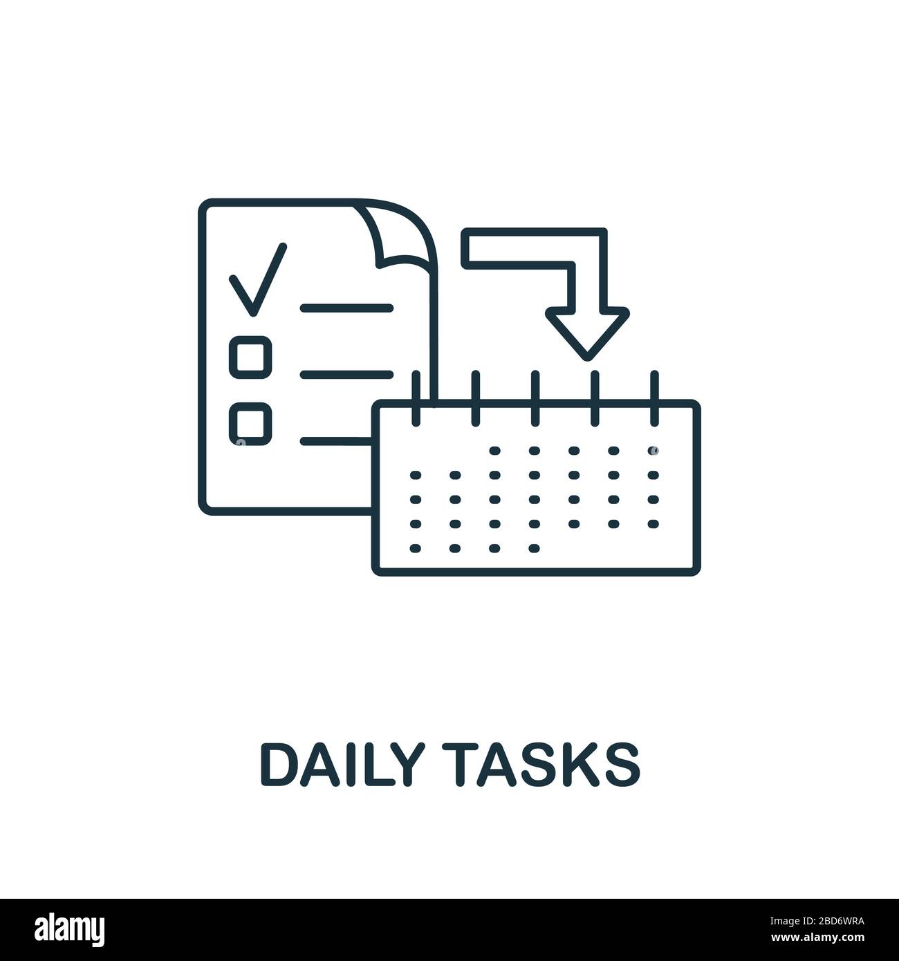 Daily Tasks icon. Line style symbol from productivity icon collection ...