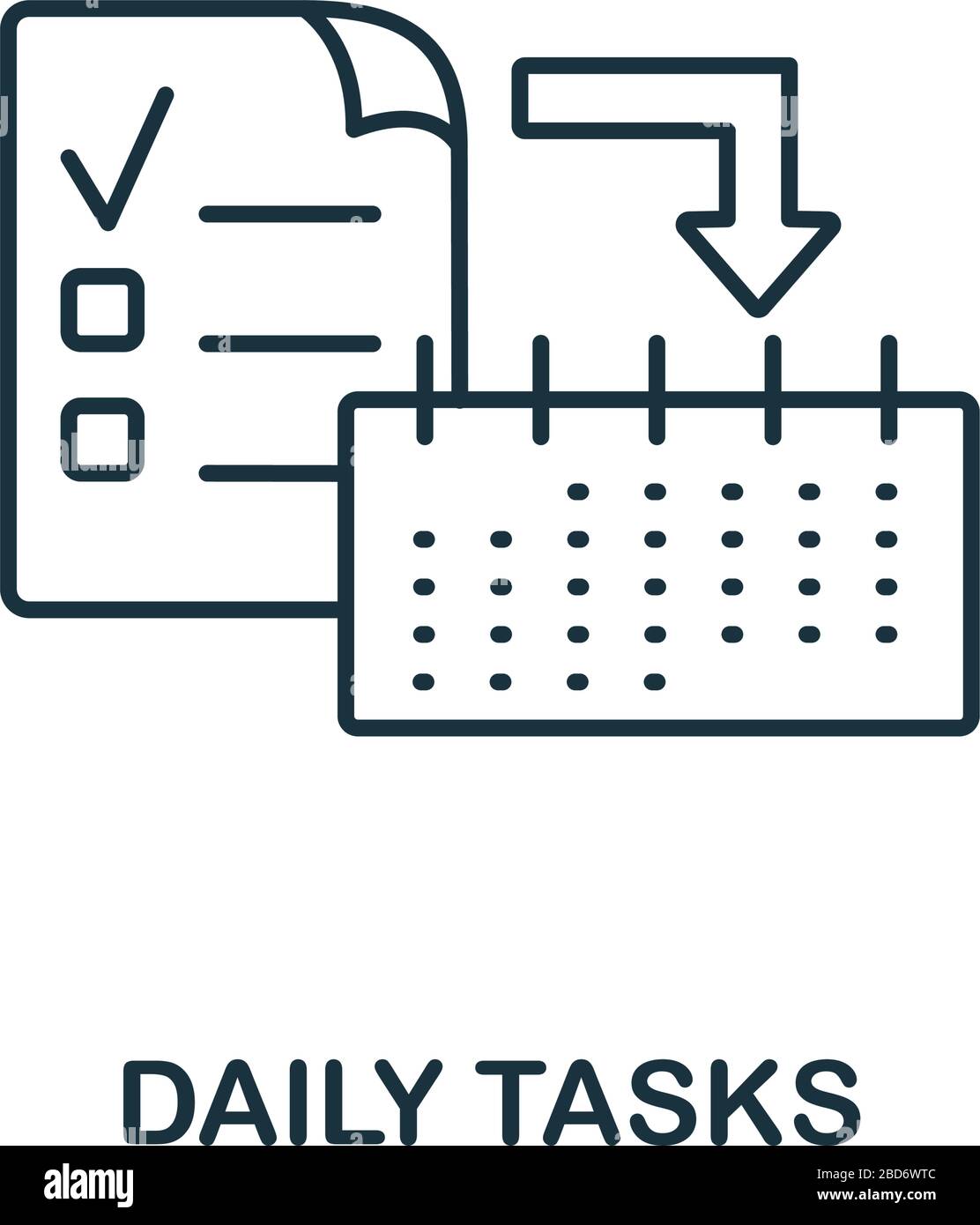 Daily Tasks icon. Line style symbol from productivity icon collection ...