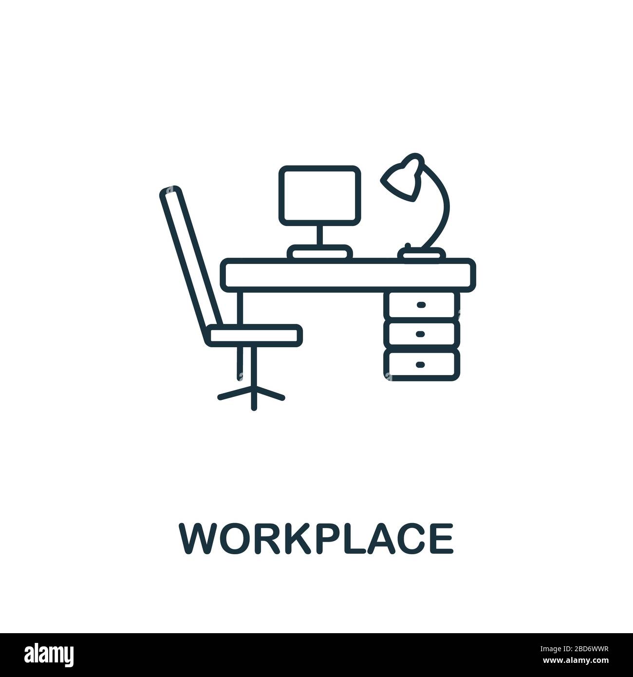 Workplace icon. Line style symbol from productivity icon collection ...