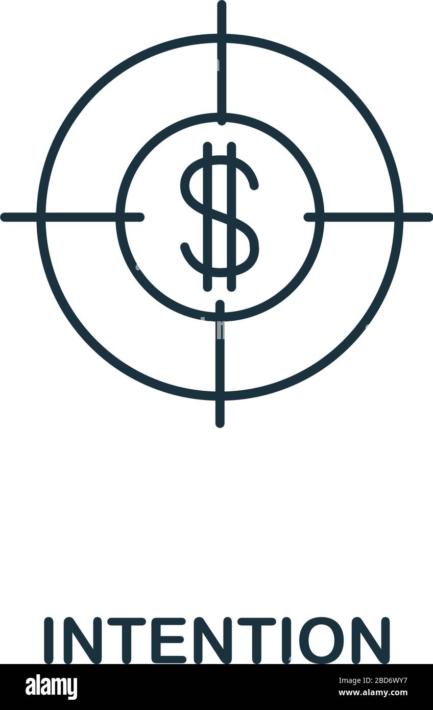 Intention icon. Line style symbol from productivity icon collection. Intention creative element ...