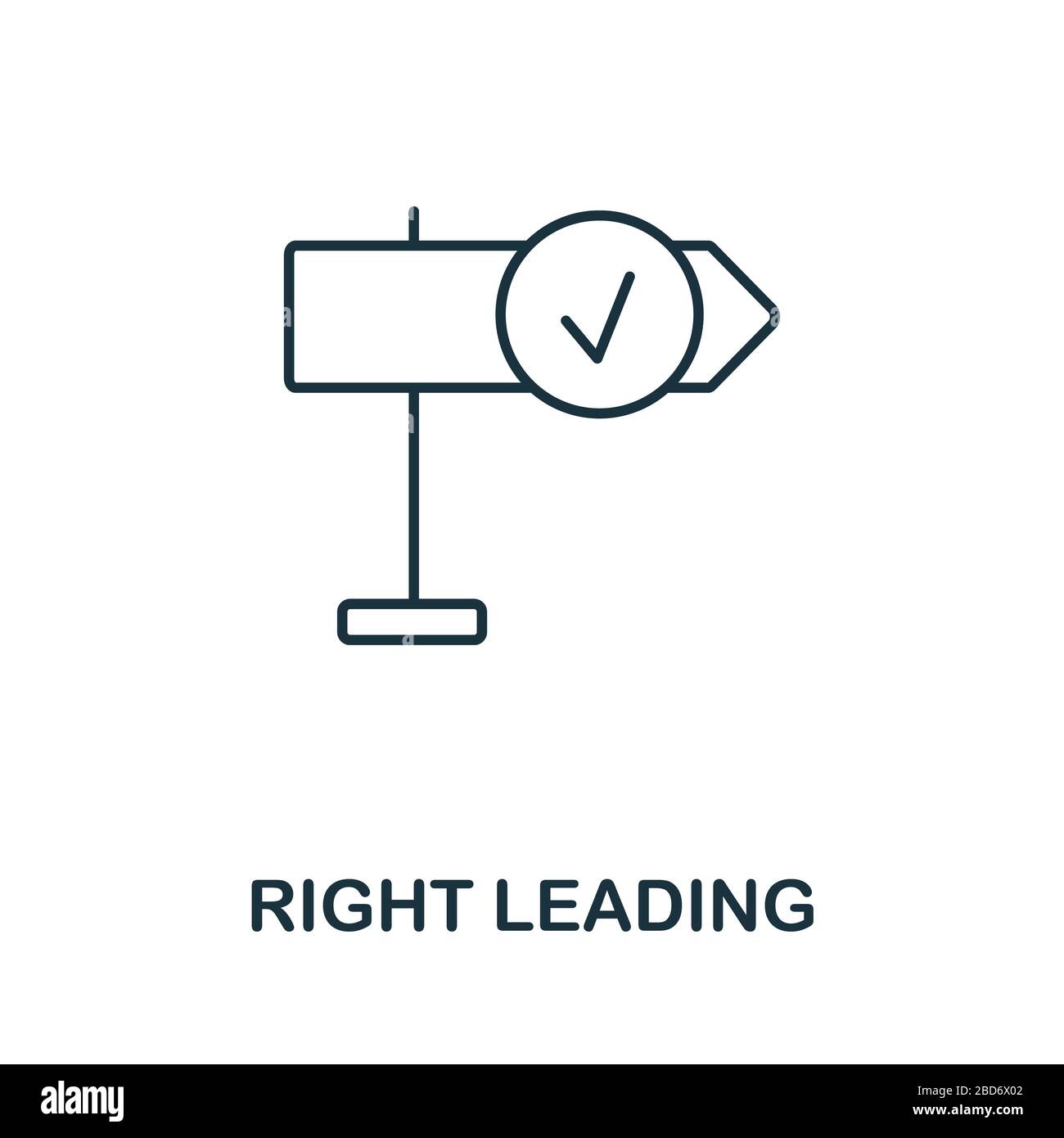 Right Leading icon. Line style symbol from productivity icon collection ...