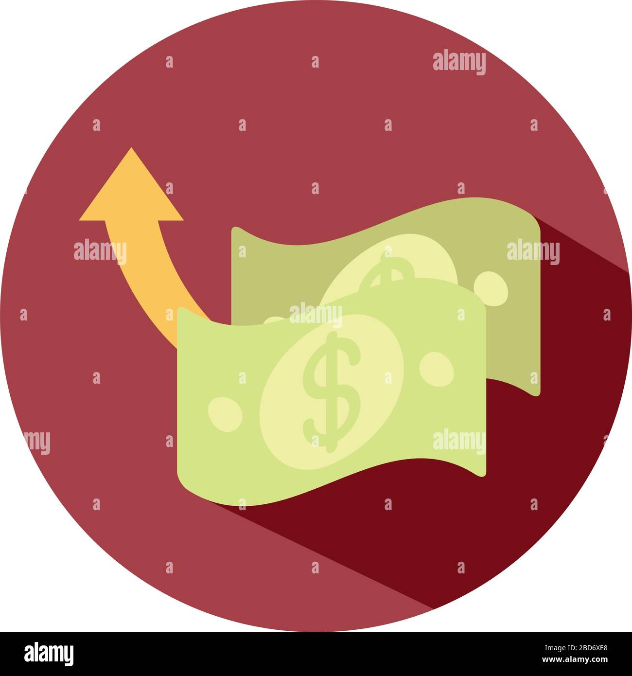 bills money market going up arrow, rising food prices, block style icon ...