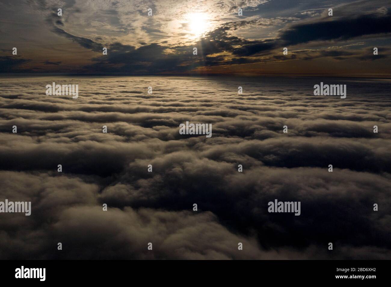 Piencourt, Normandy, France. Landscape view of clouds over rural ...