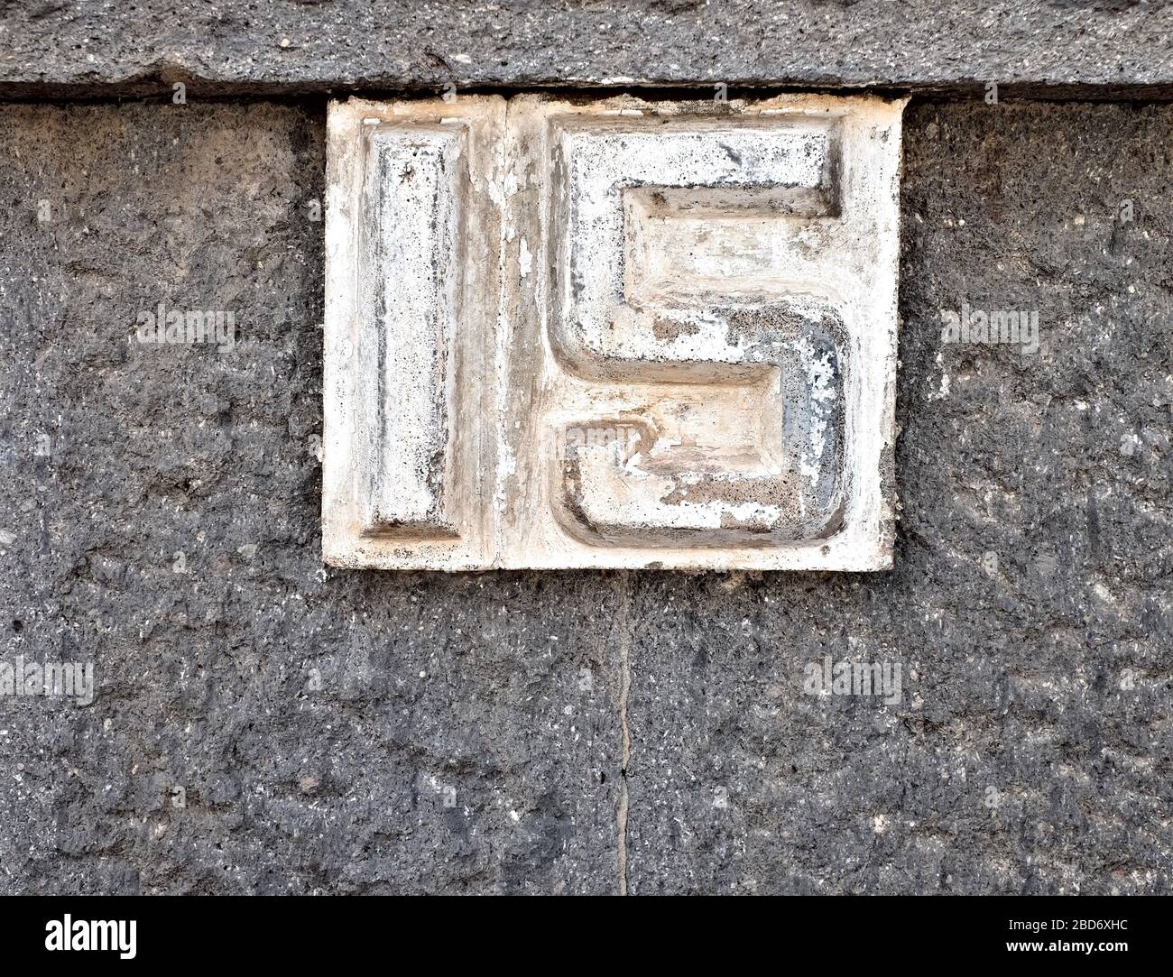 Number 15, decimal fifteen in white digits on gray background Stock ...