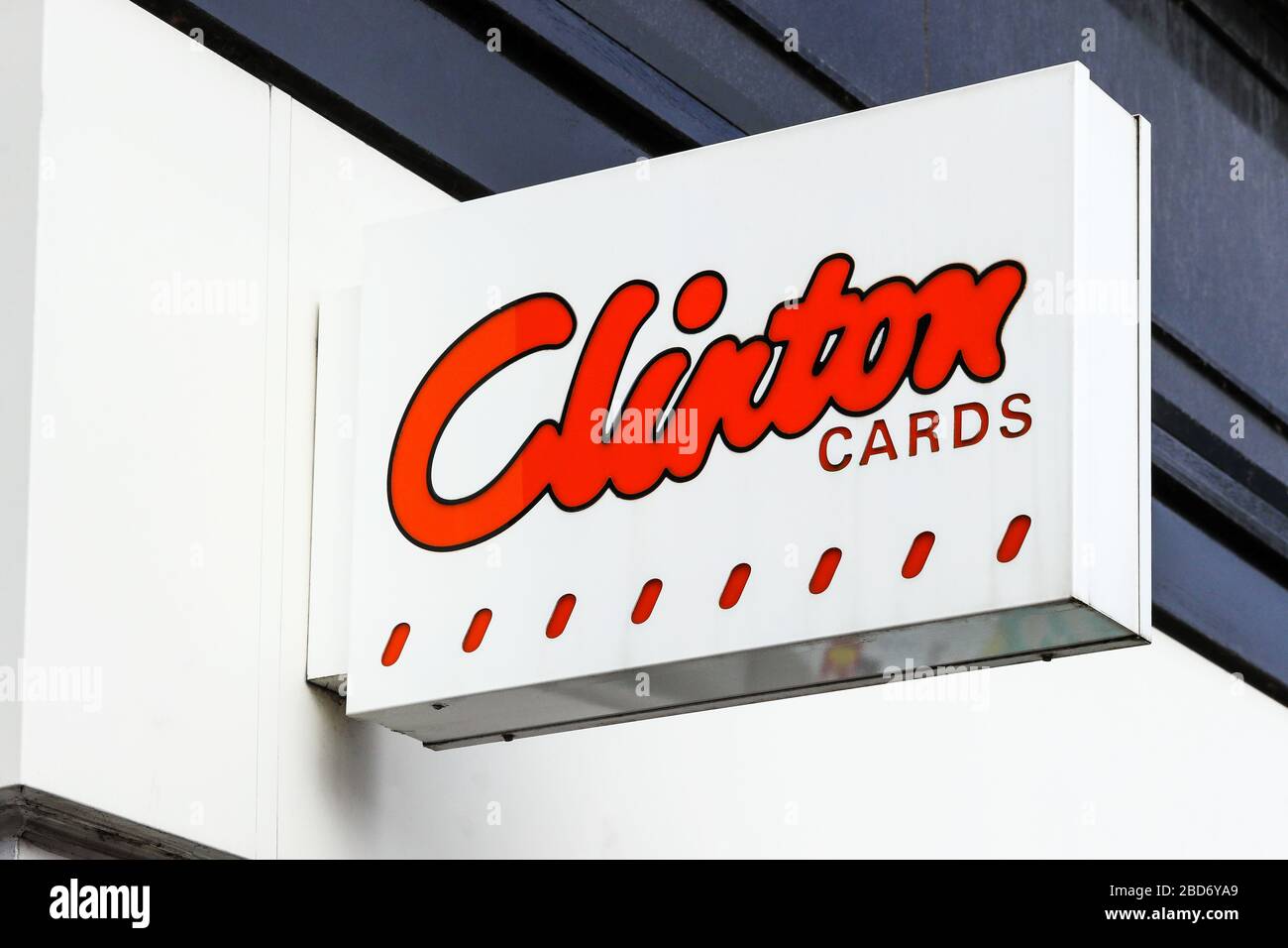 Clinton Cards logo sign outside a company shop, Kilmarnock, UK Stock ...