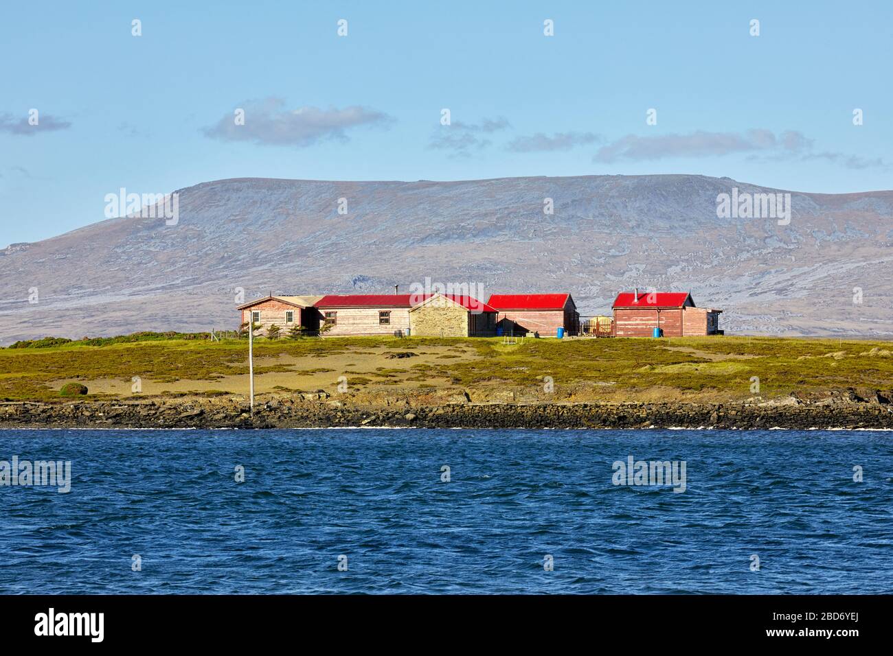 Darwin Harbour with Mount Usborne in the background, East Falkland ...