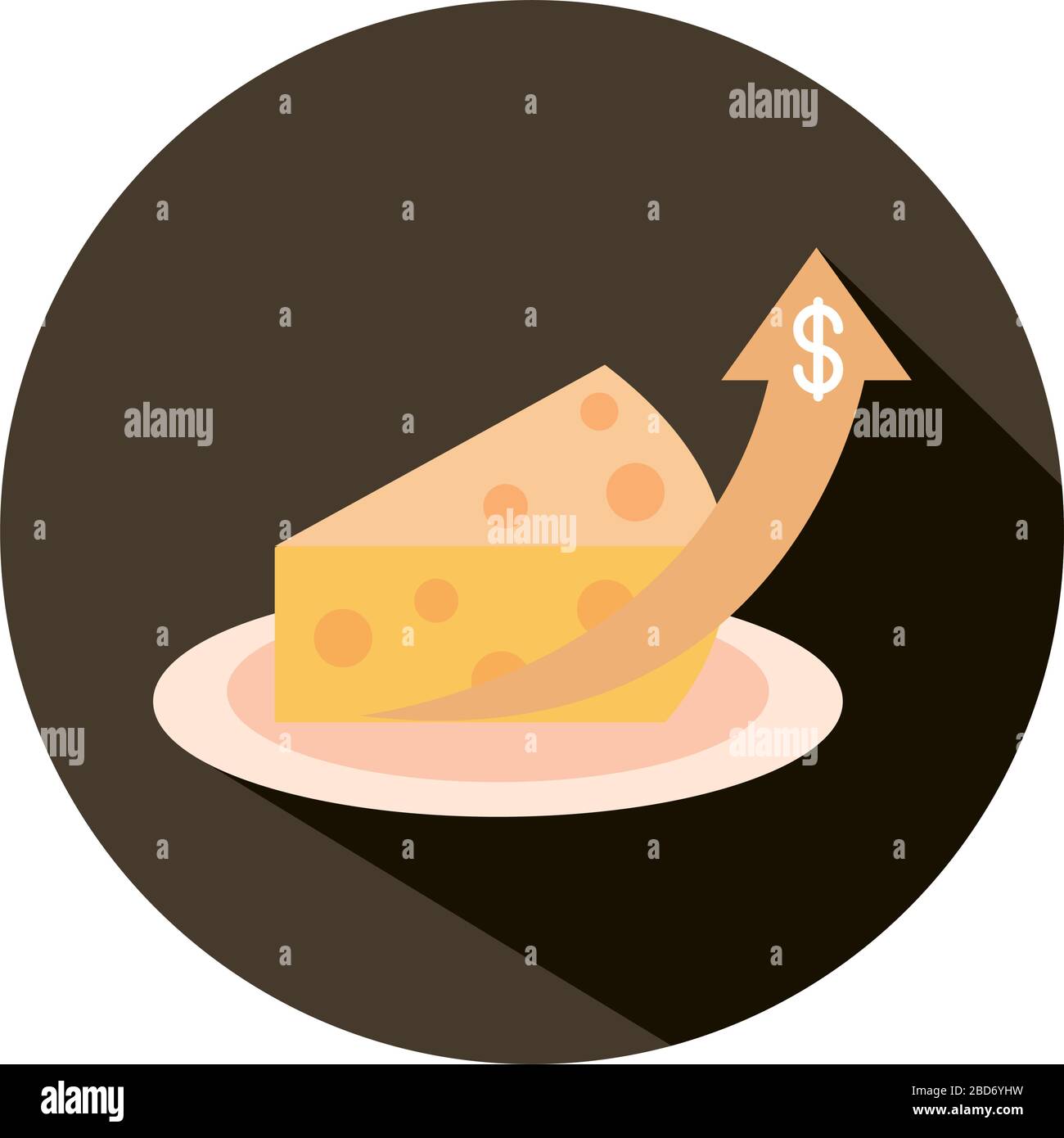 cheese ingredient product market growth arrow, rising food prices ...