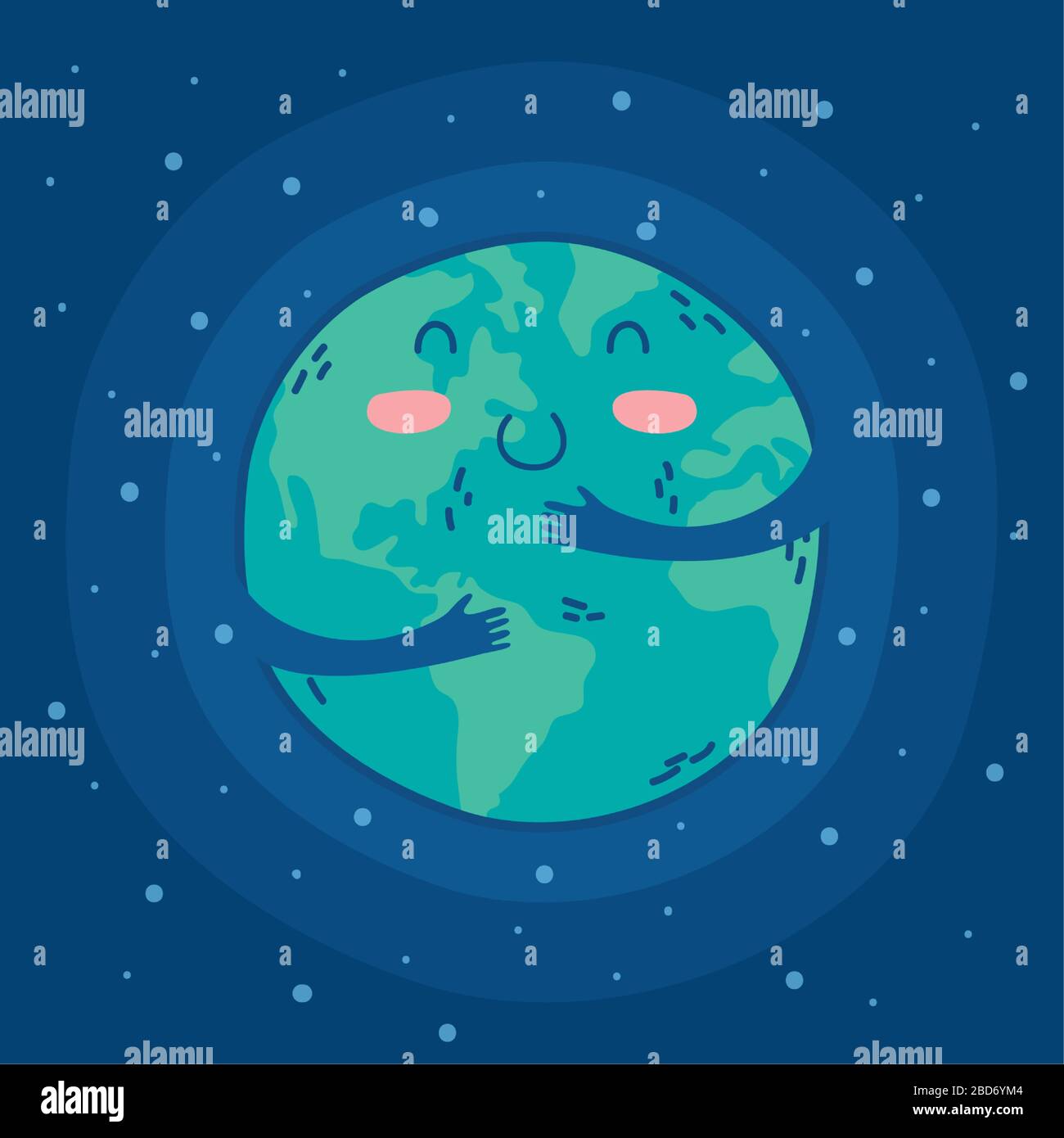 health day celebration poster with earth character Stock Vector Image ...