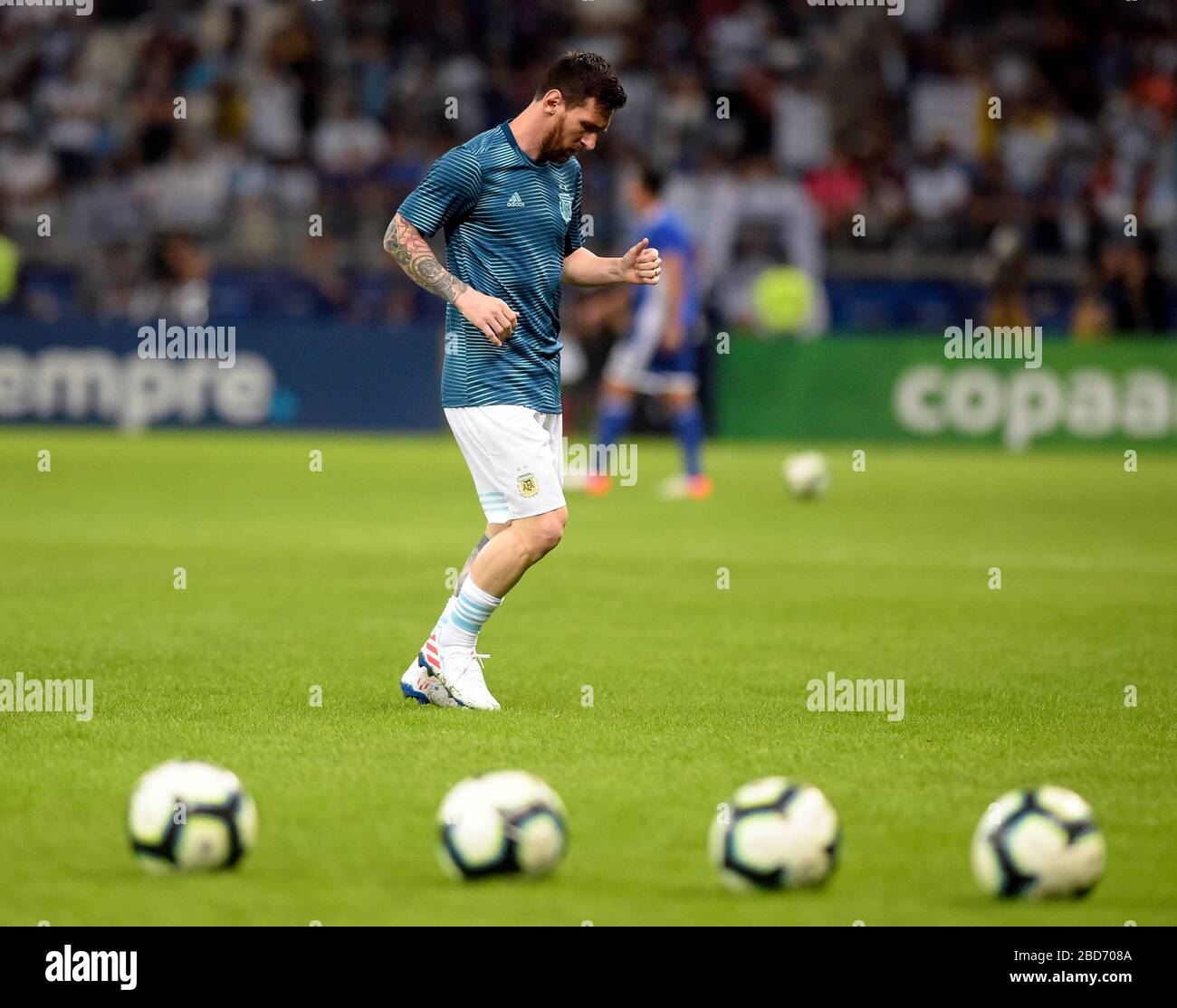 soccer player Lionel Messi during a match between the teams of ...