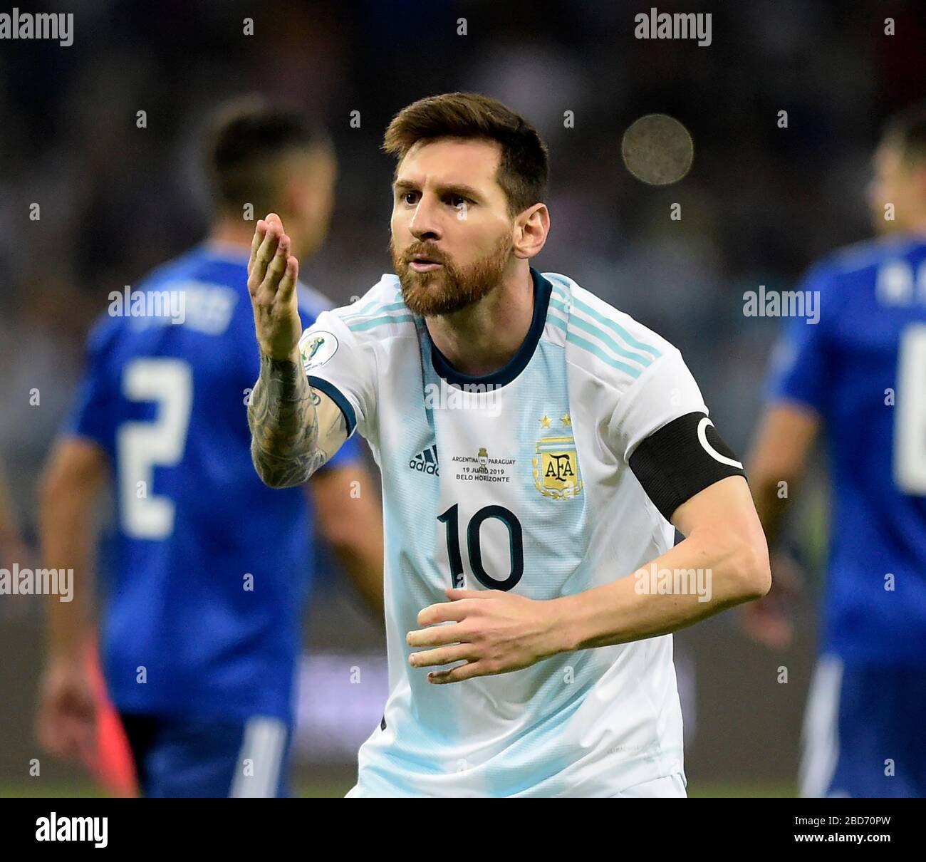 soccer player Lionel Messi during a match between the teams of ...