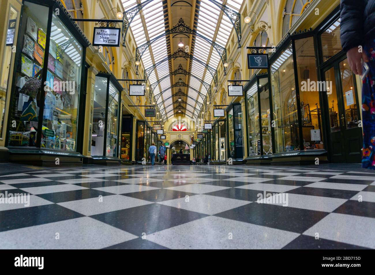 Melbourne Australia - March 14 2020; The Block Arcade nearly empty ...