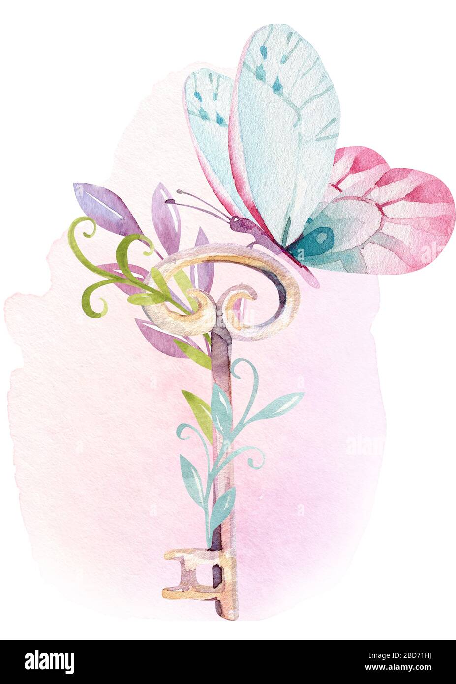 Cute Fairy character watercolor illustration on white background. Magic ...