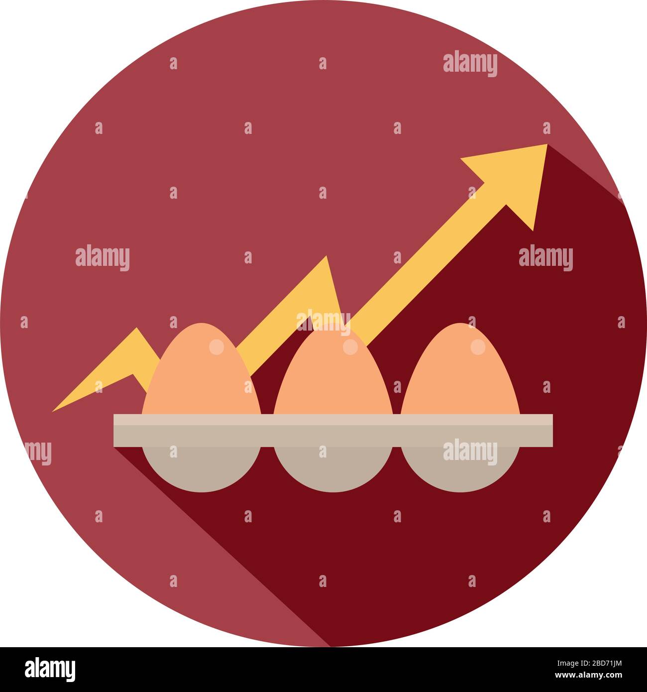 eggs poultry product up arrow, rising food prices, block style icon ...