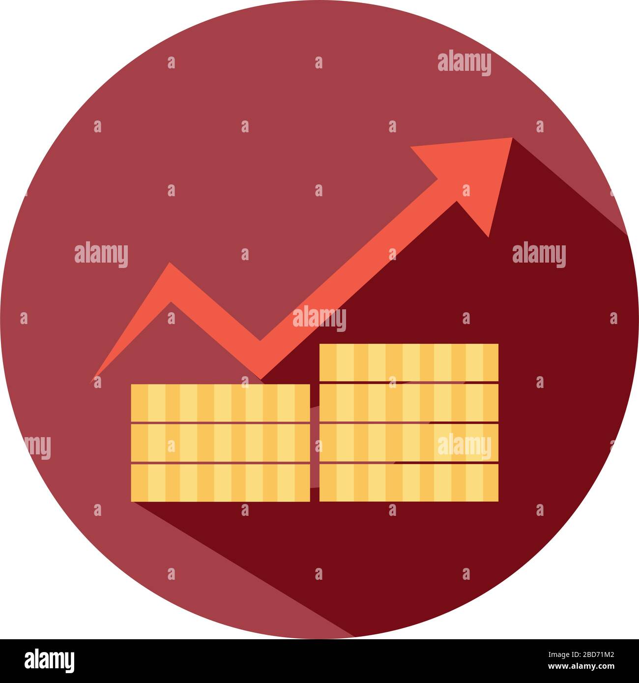 stack of money coins increase arrow, rising food prices, block style ...