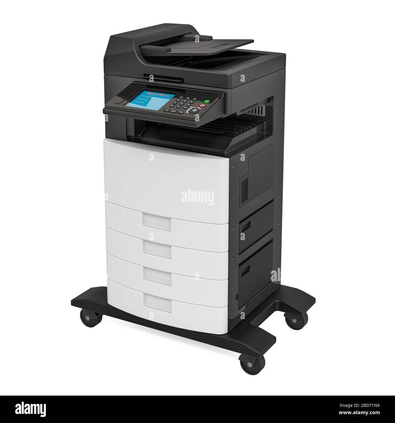 Office multifunction printer MFP, 3D rendering isolated on white ...