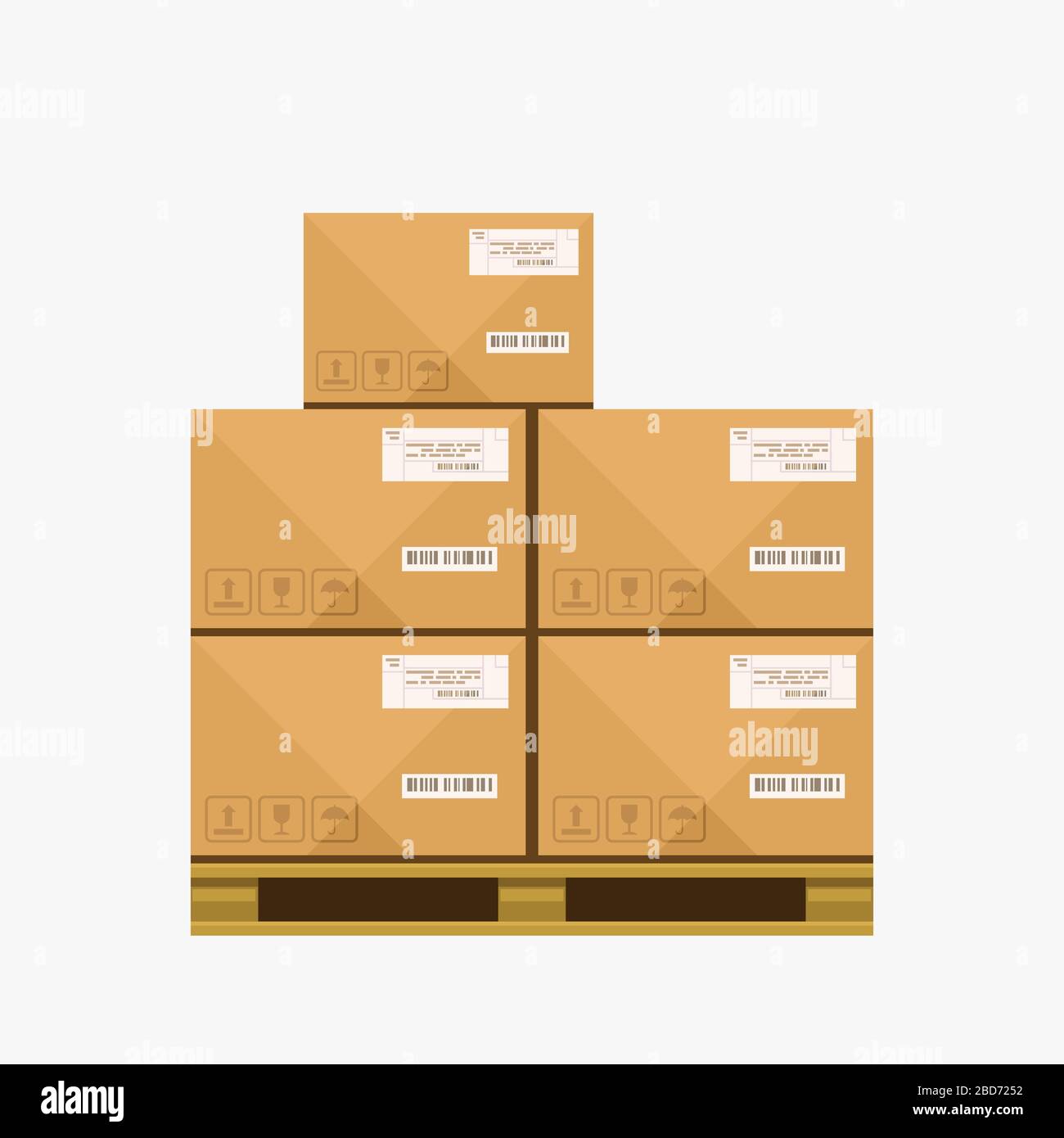 Wooden pallet cardboard boxes on Stock Vector Images - Alamy