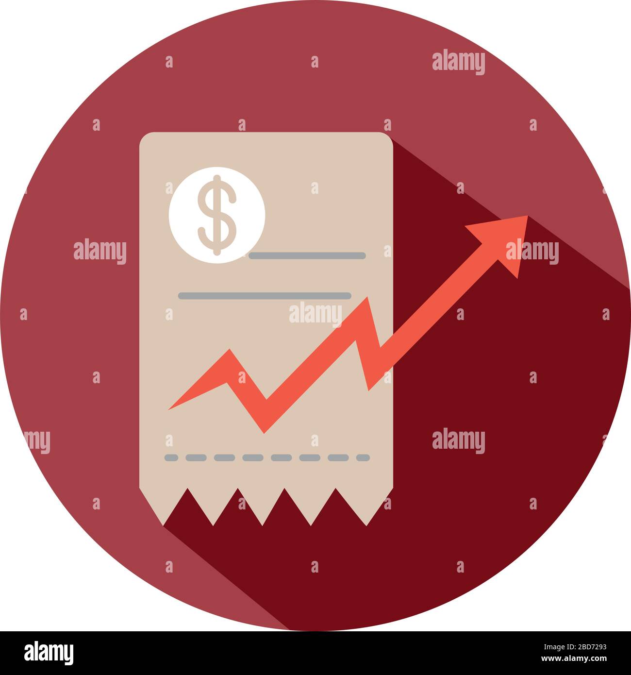 market count growing arrow, rising food prices, block style icon vector ...